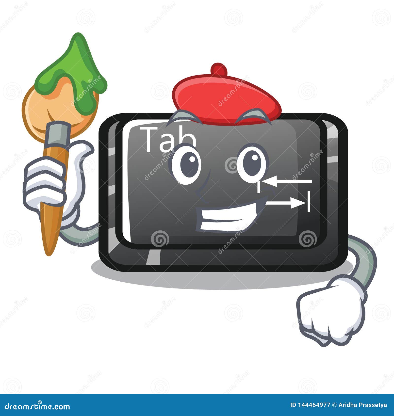 Artist Tab Button Installed on Computer Character Stock Vector ...