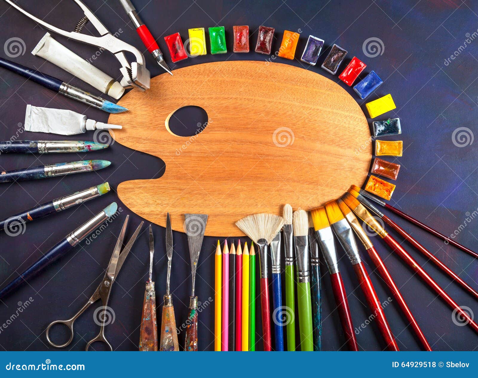 Artist tools stock photo. Image of accessories, palette - 64929518