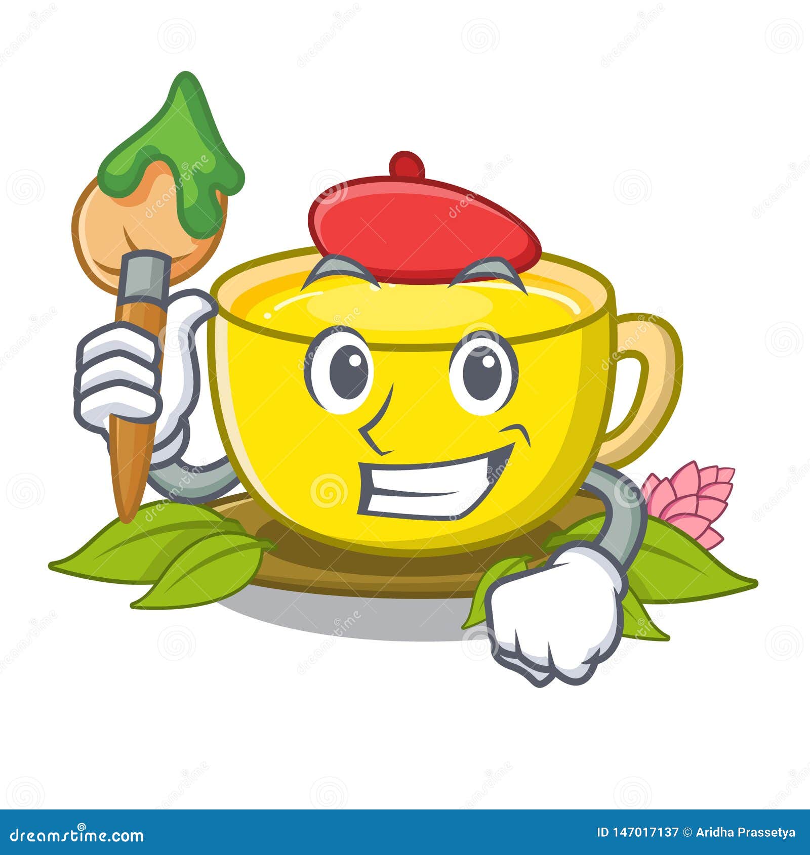 Artist Turmeric Tea Isolated in the Character Stock Vector ...