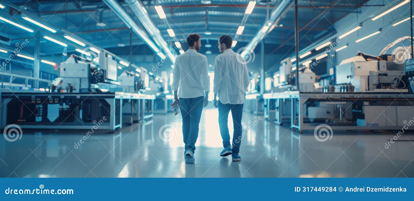 The Artist Walks through a Factory Workshop with 3D Models of CNC ...