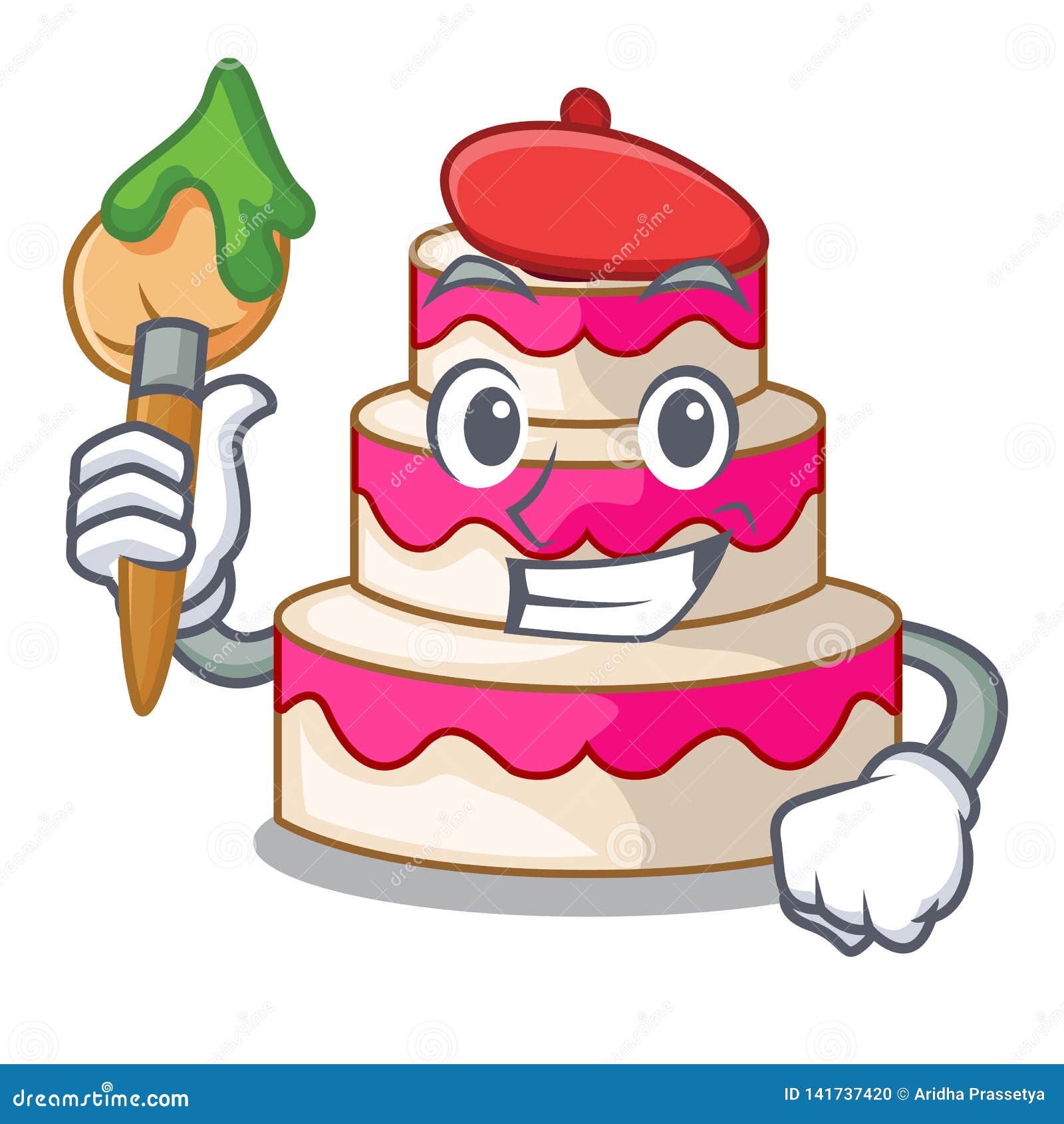 Artist Wedding Cake in the Character Shape Stock Vector - Illustration ...