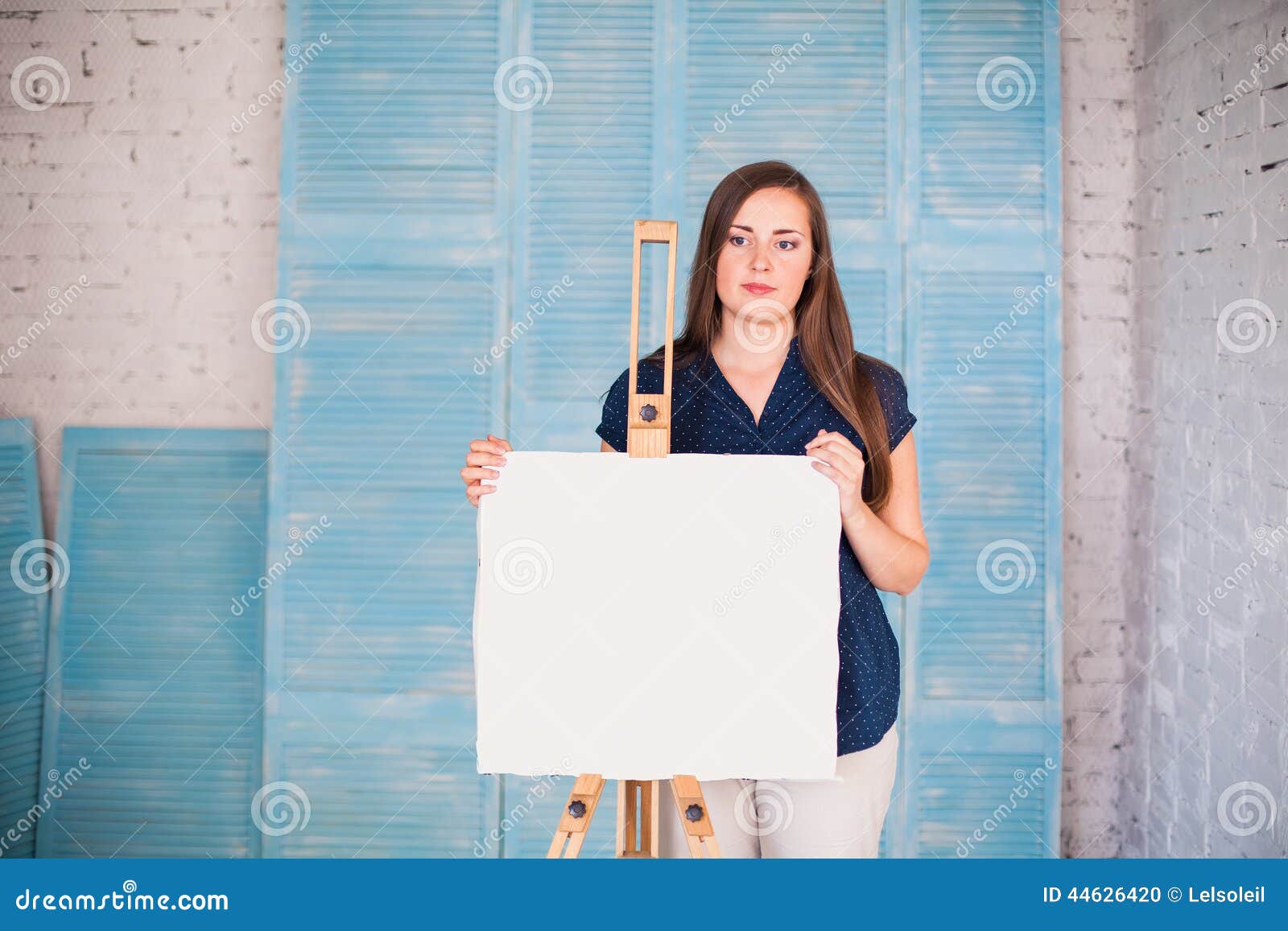 White Canva With Frame Of Paints And Brushes Stock Image ...