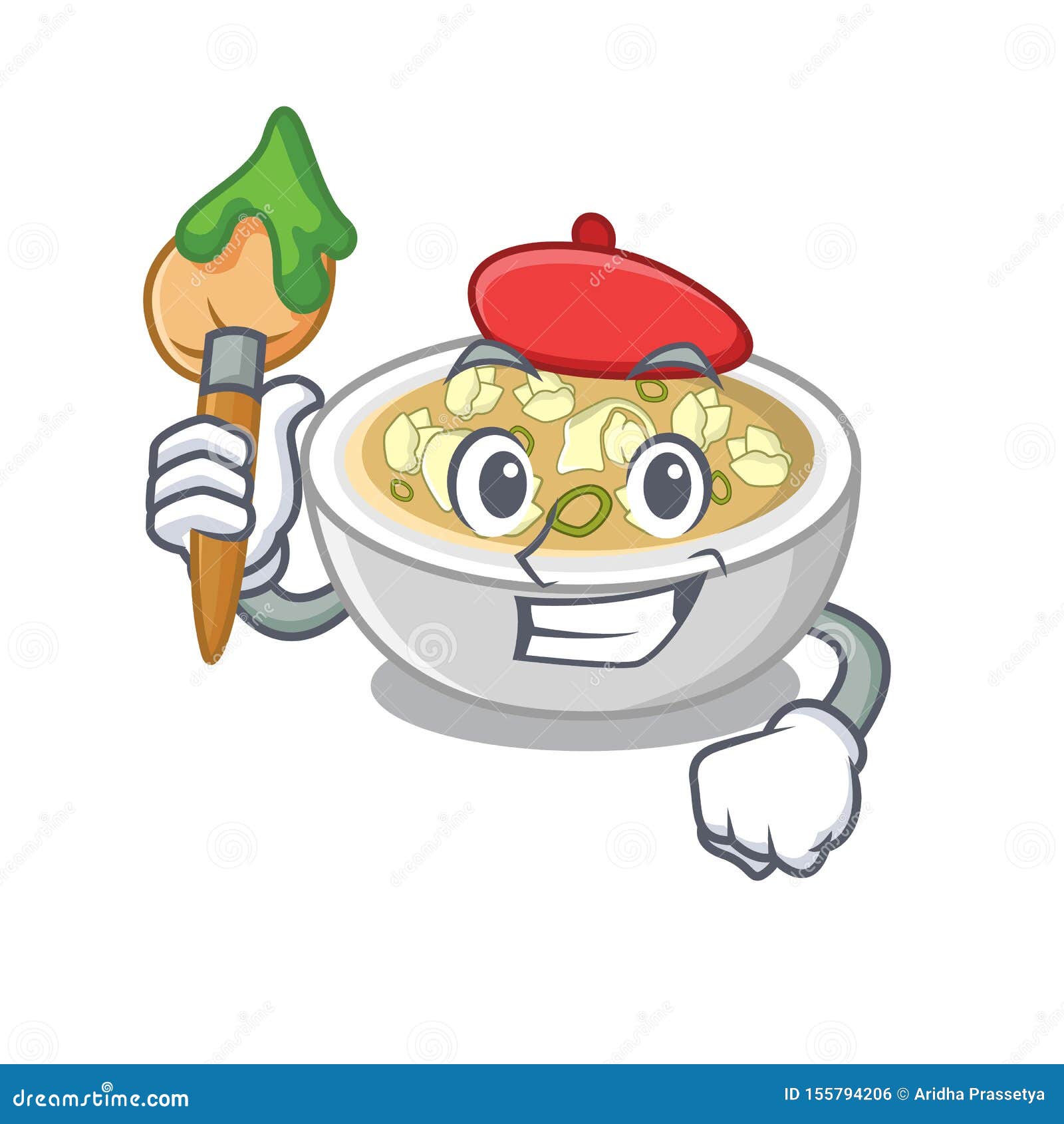 Artist Wonton Soup in the Mascot Shape Stock Vector - Illustration of ...