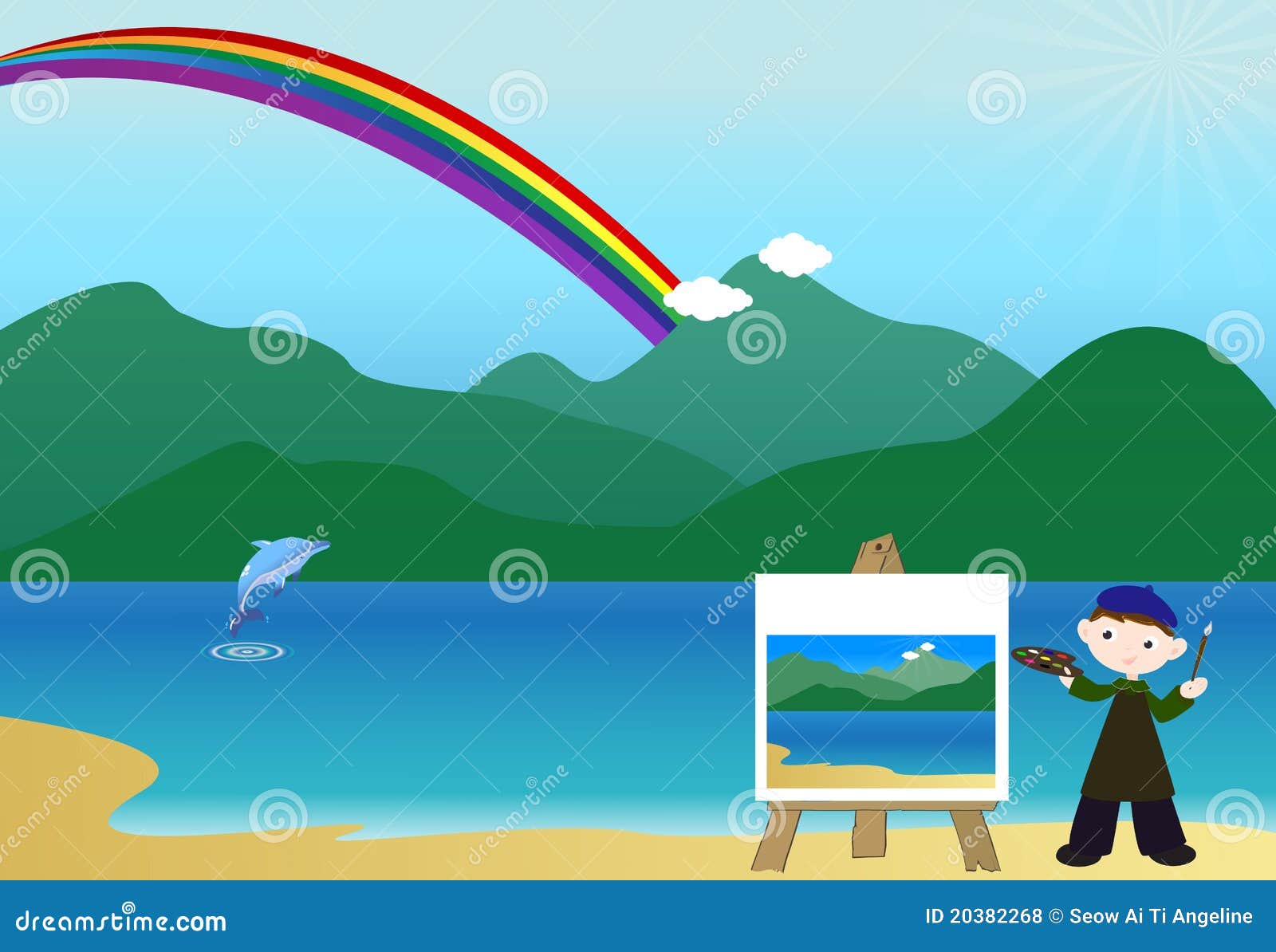 Artist at Work stock illustration. Illustration of work - 20382268