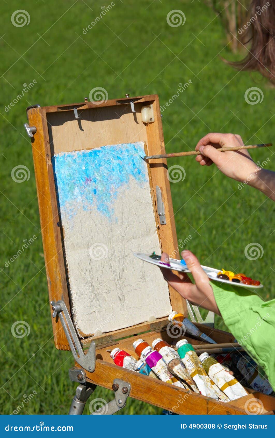 Artist at work stock photo. Image of masterpiece, hand - 4900308