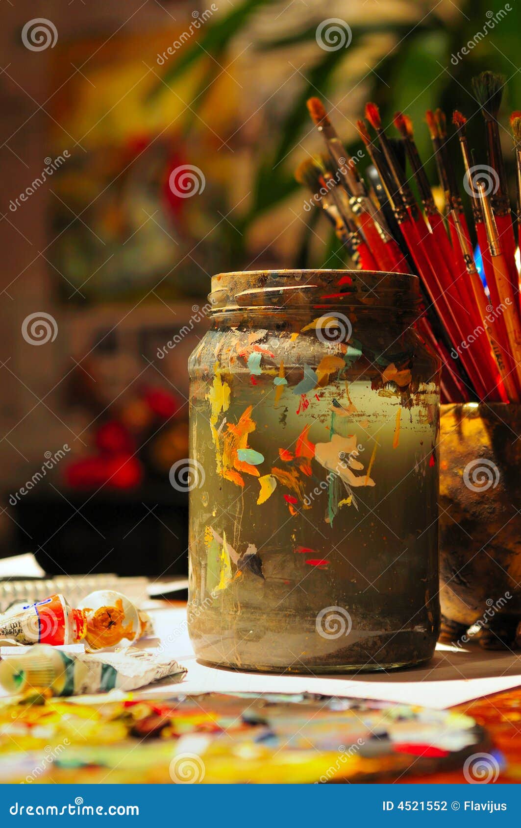Artist work place stock photo. Image of tempera, abstract - 4521552
