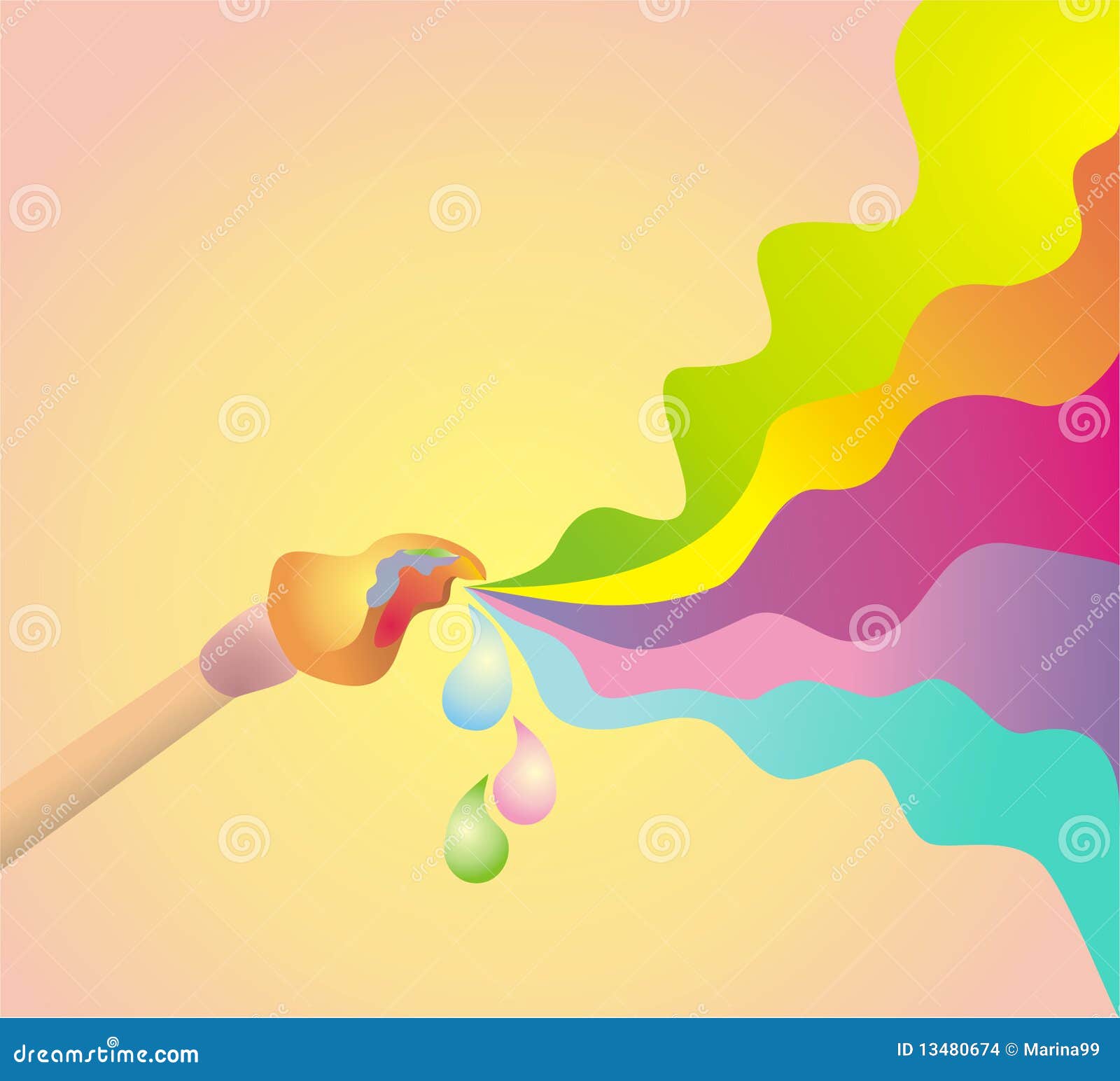 Artist at Work, Vector Illustration Stock Vector - Illustration of hand ...