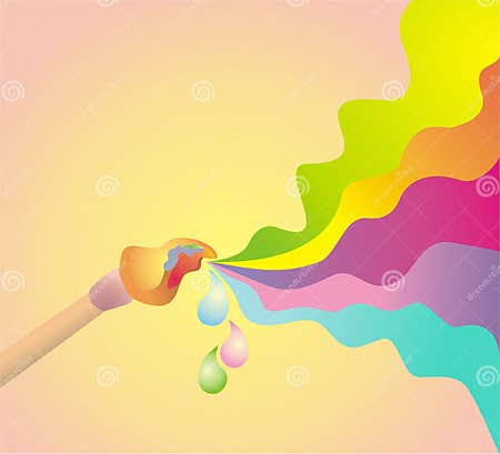 Artist at Work, Vector Illustration Stock Vector - Illustration of hand ...