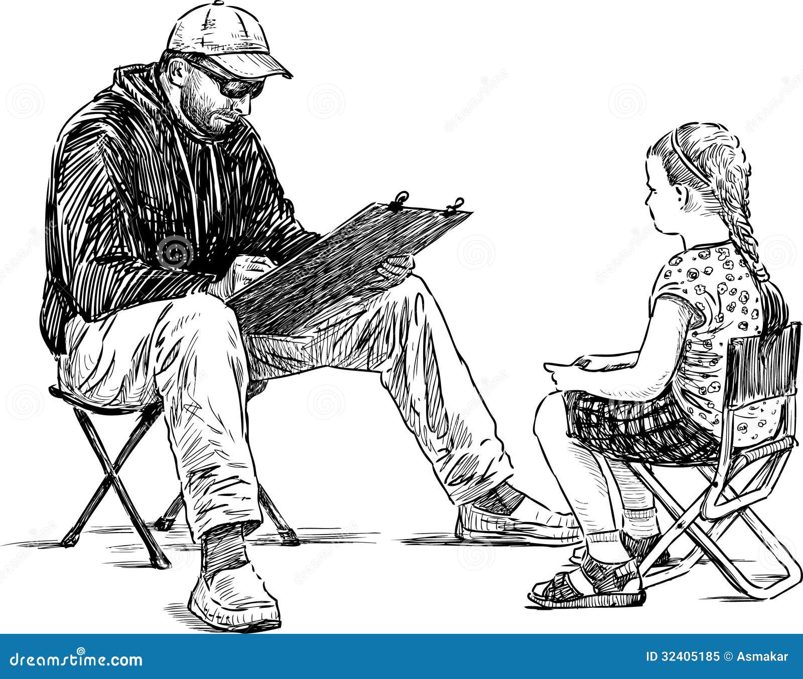 Artist at work stock vector. Illustration of hand, isolated - 32405185