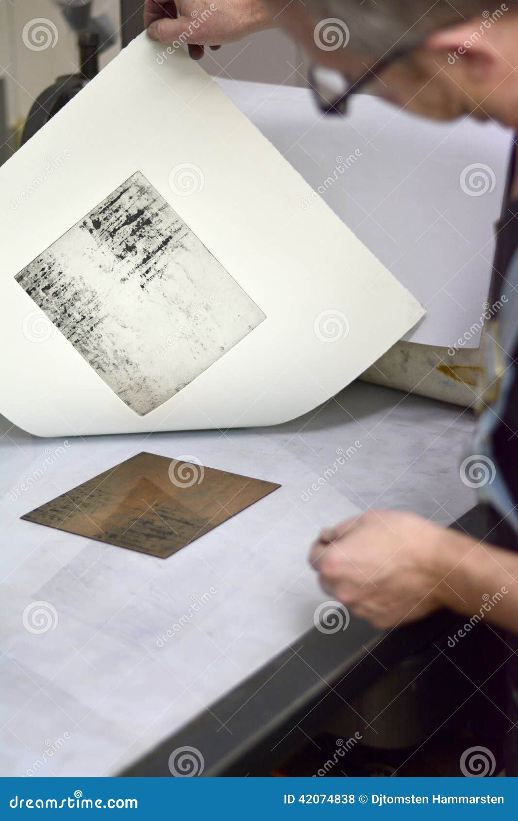 Artist Working with Printing Stock Photo - Image of person, equipment ...