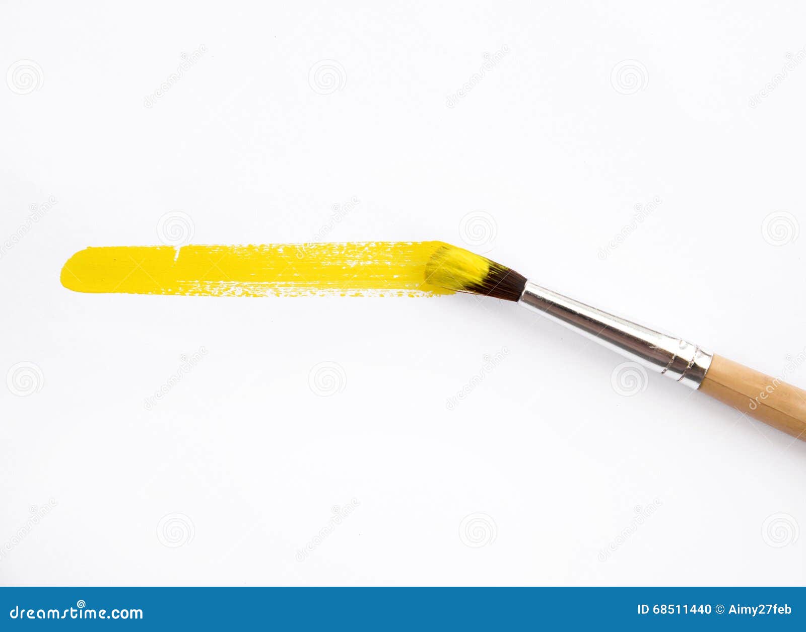 Artist Yellow Brush and Paint Scratch. Stock Photo - Image of ...