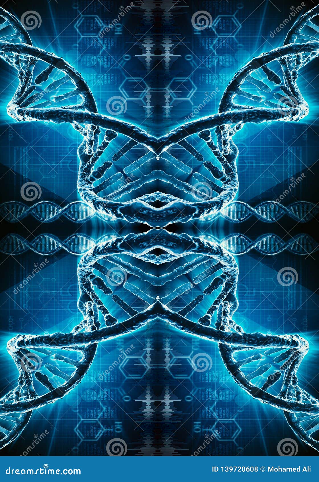 Artistic Abstract Beautiful Genetic Dna Model Concept Background Stock ...