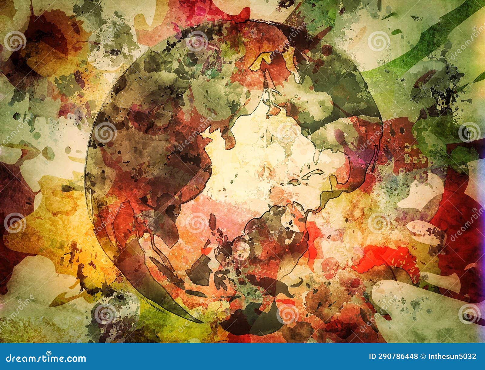 Artistic and Abstract Globe Illustration Stock Photo - Image of paint ...