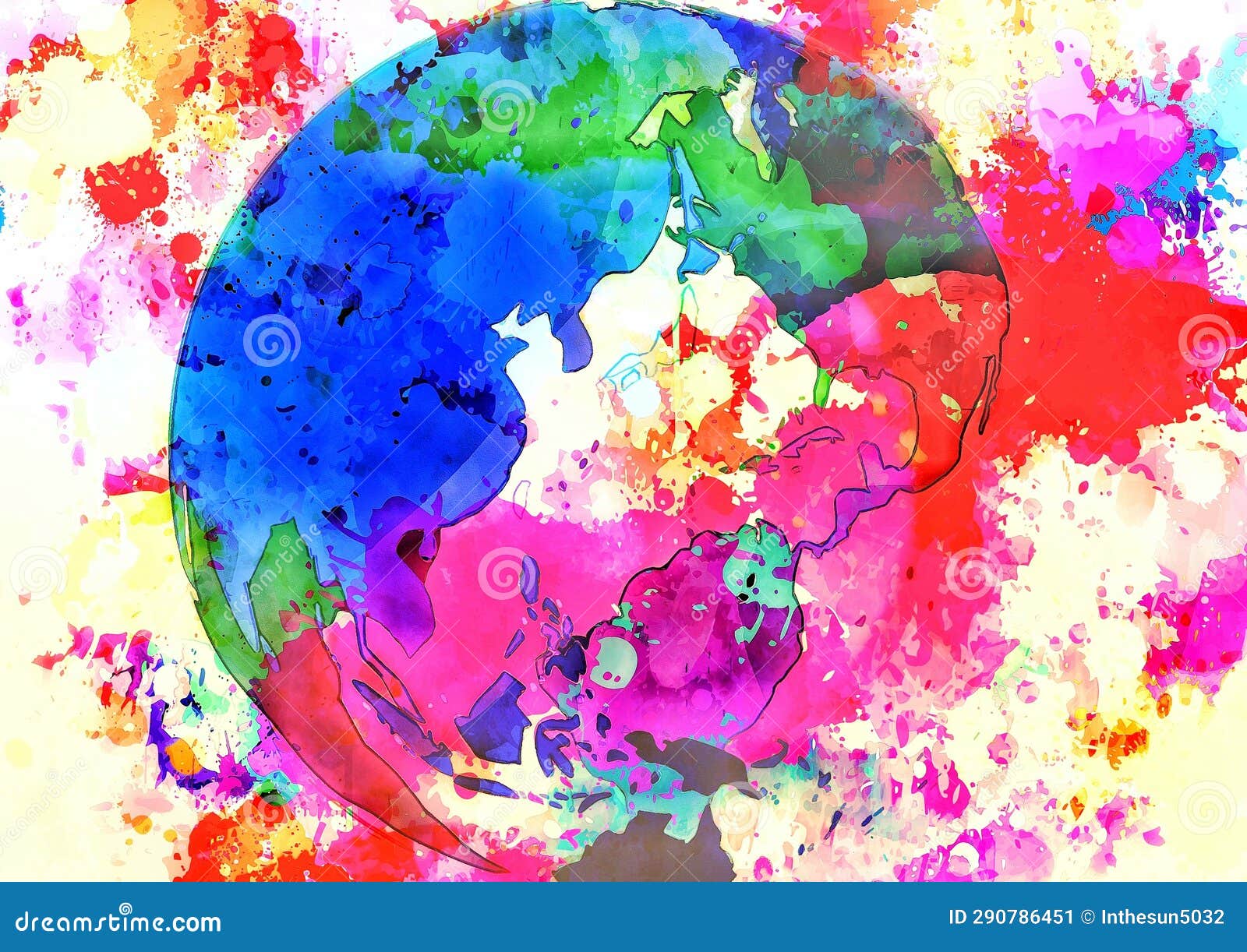 Artistic and Abstract Globe Illustration Stock Illustration ...