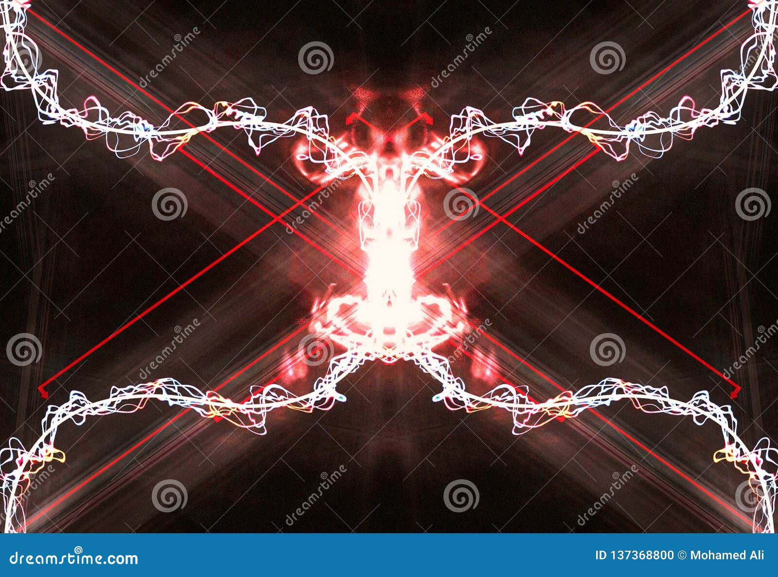 Artistic Abstract Glowing Electrical Infinity Shaped Lightning Effect ...