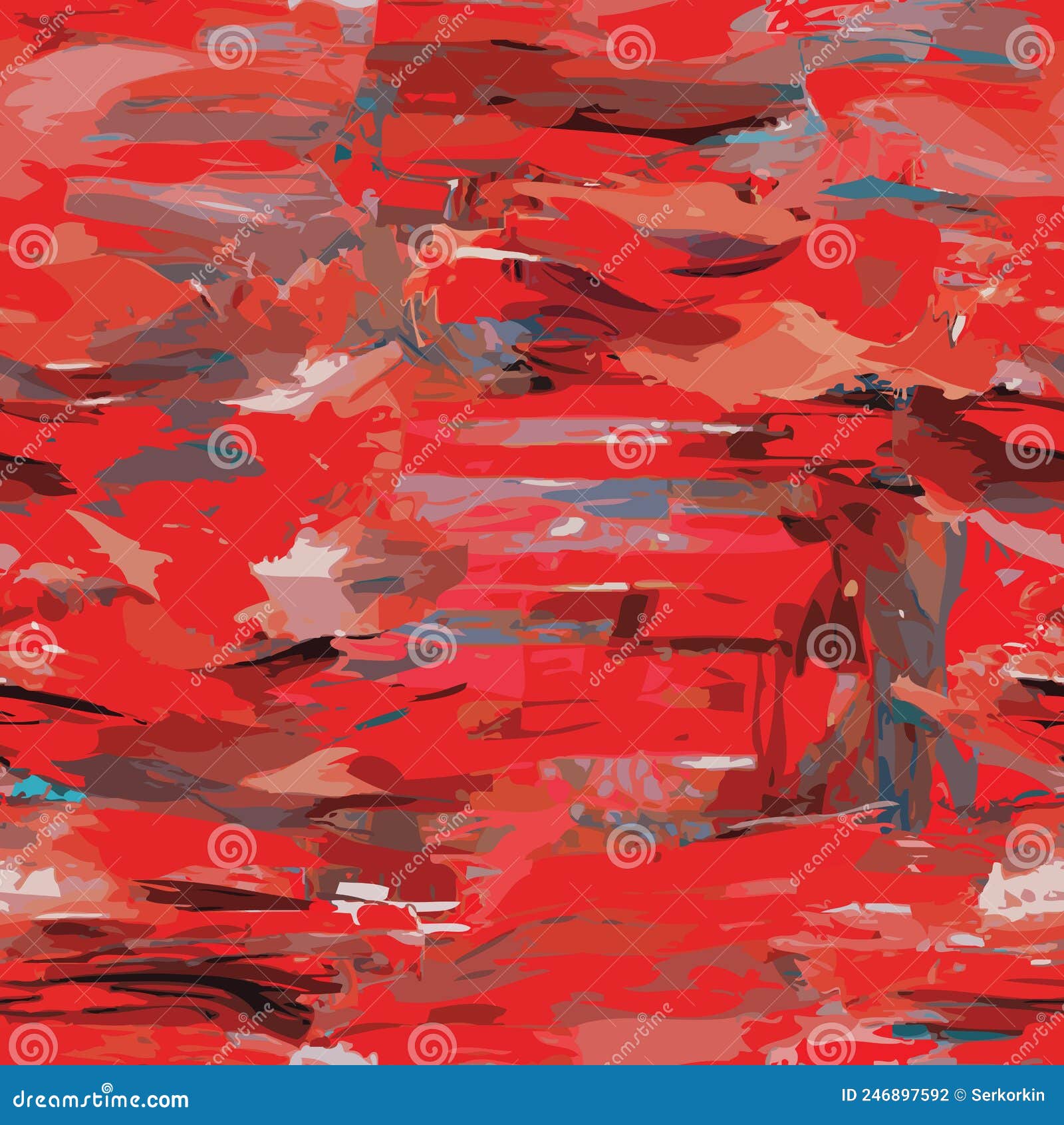 Artistic Abstract Seamless Pattern. Creative Background. Red Colors ...