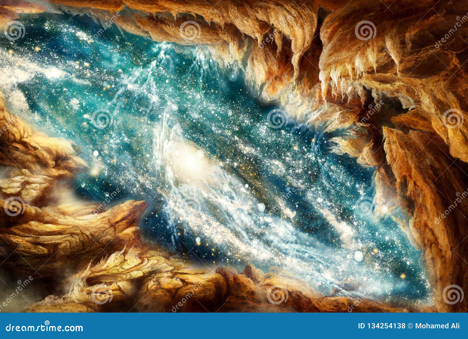 Artistic Abstract Smooth Artwork Surrounding a Galaxy View in ...