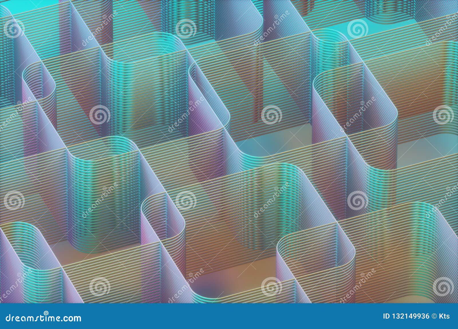 Artistic 3D Abstract Colored Structure Stock Illustration ...