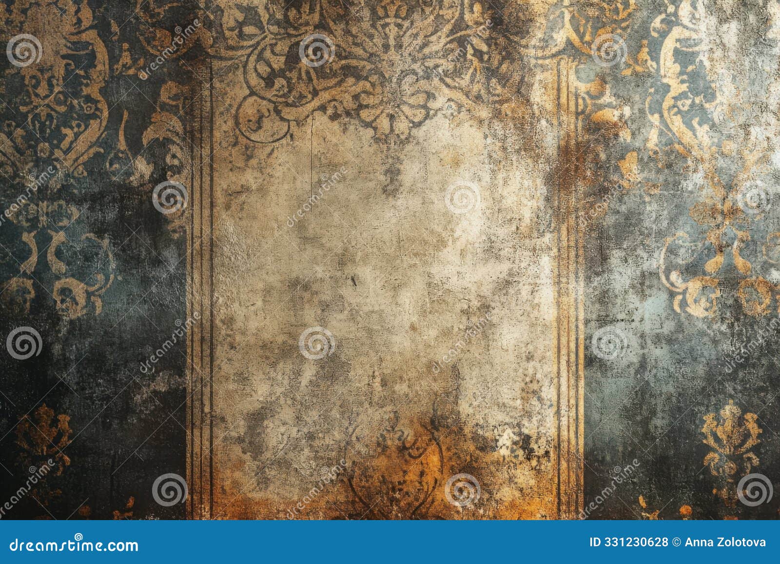 Artistic Antique Background with Distressed Texture Featuring Ornate ...