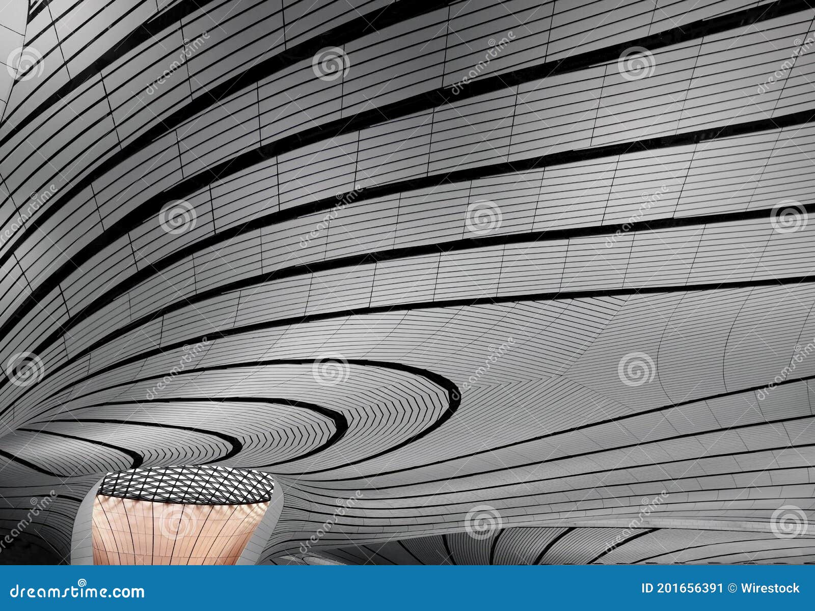 Artistic Architectural Wave Design on the Ceiling of a Modern Building ...