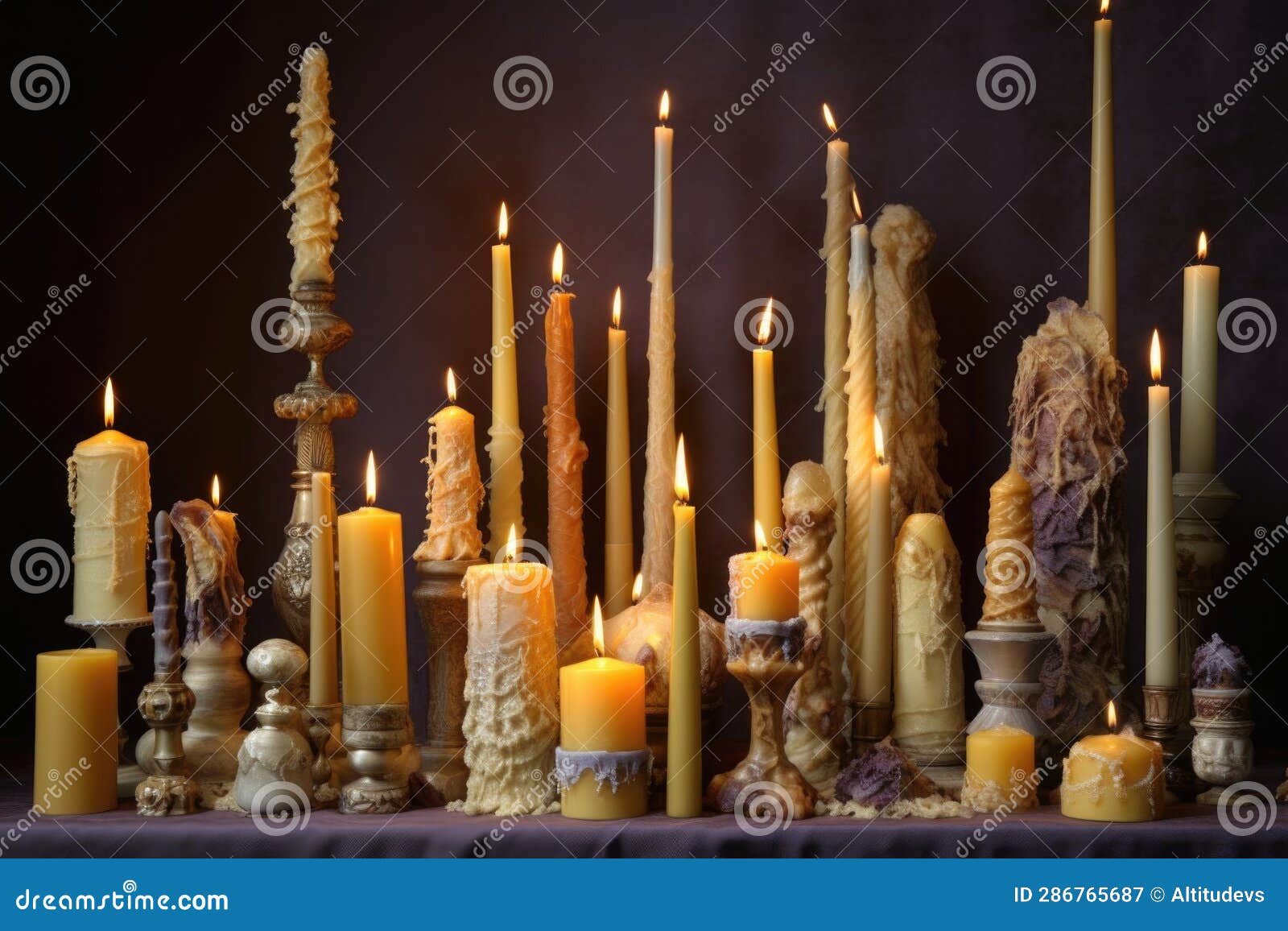Artistic Arrangement of Finished Candles and Wax Stock Image - Image of ...