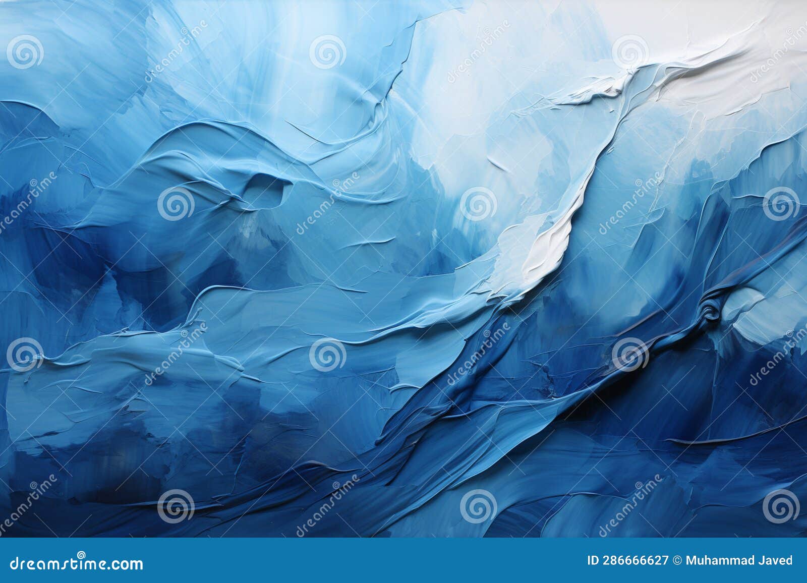 Artistic Backdrop Defined by Sweeping Blue Brushstrokes on Canvas Stock ...