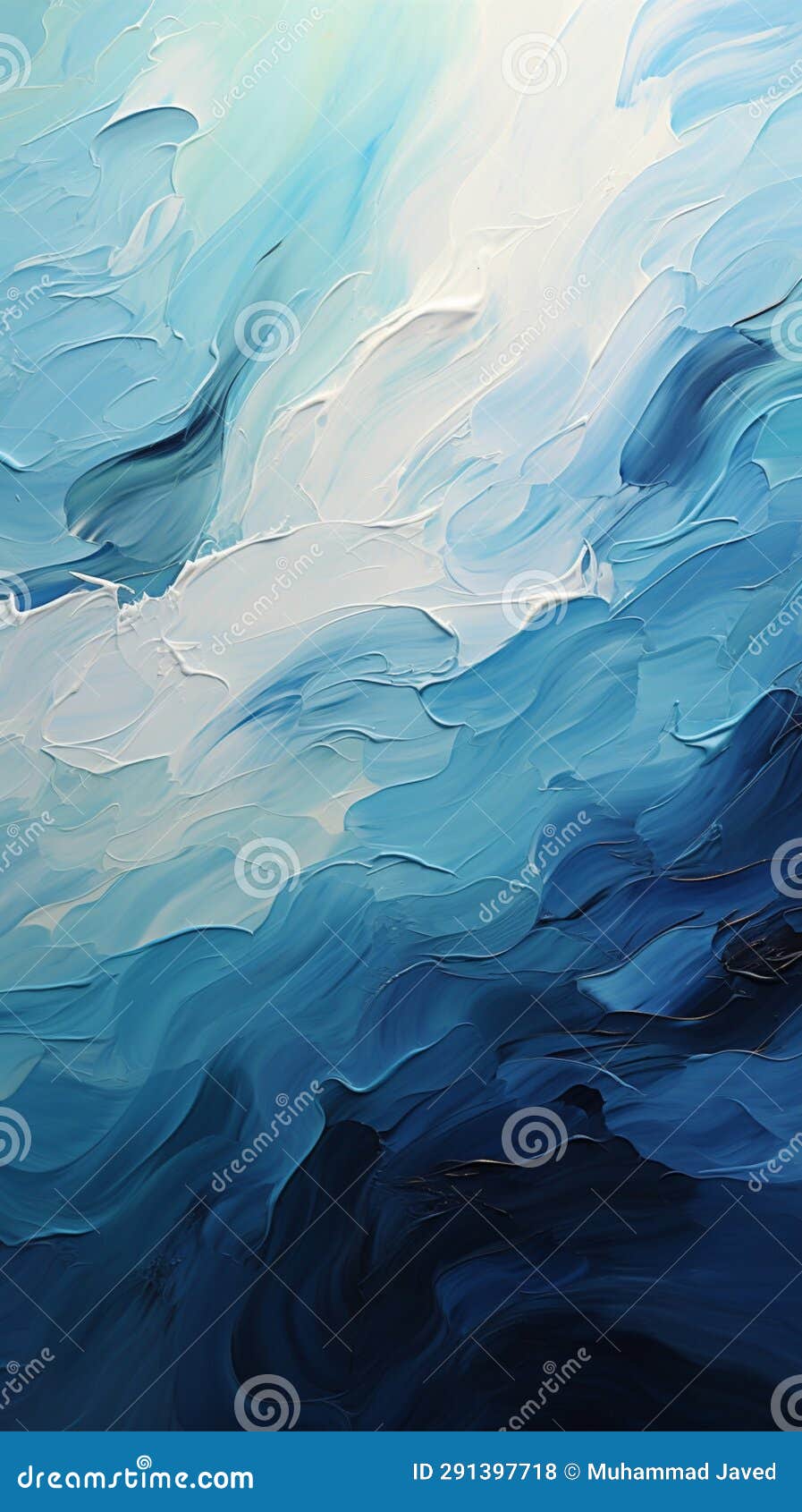 Artistic Backdrop Defined by Sweeping Blue Brushstrokes on Canvas Stock ...