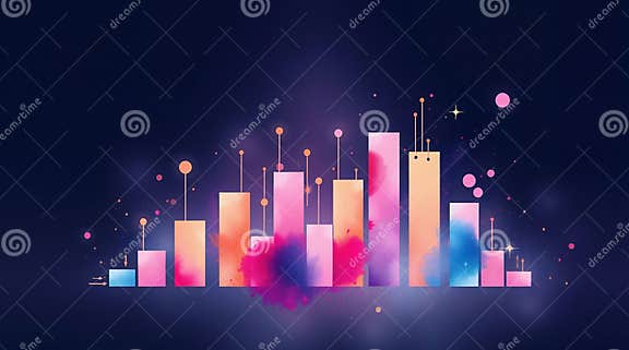 Artistic Bar Chart Visualization with Vibrant Gradients and Glowing ...