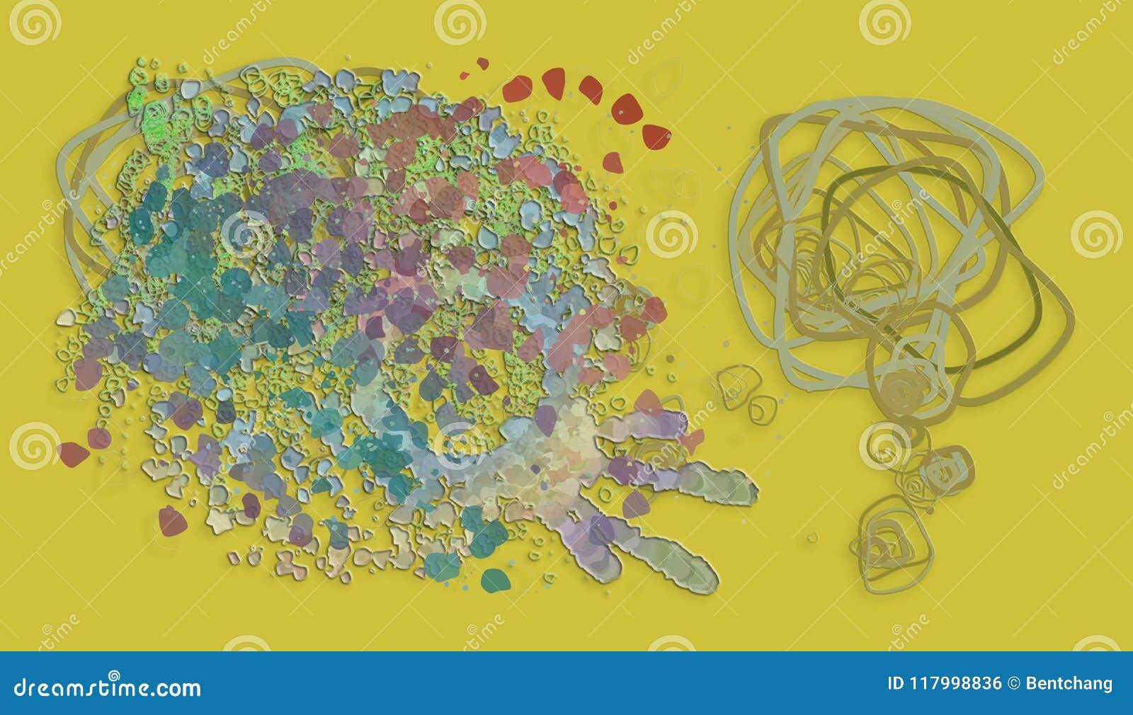 Artistic Blended Messy Shapes Background Pattern Abstract. Details ...