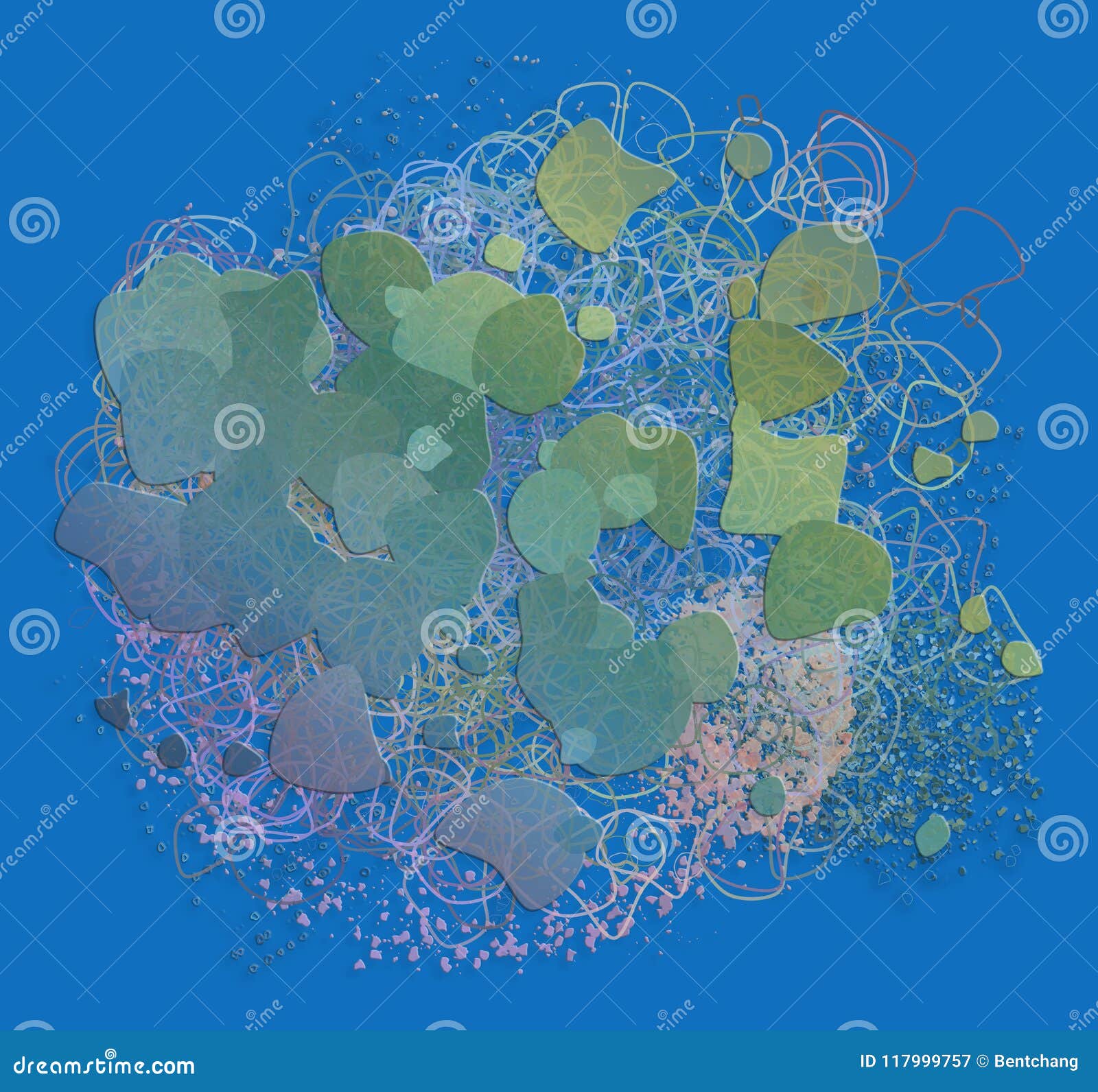 Artistic Blended Messy Shapes Background Pattern Abstract. Drawing ...