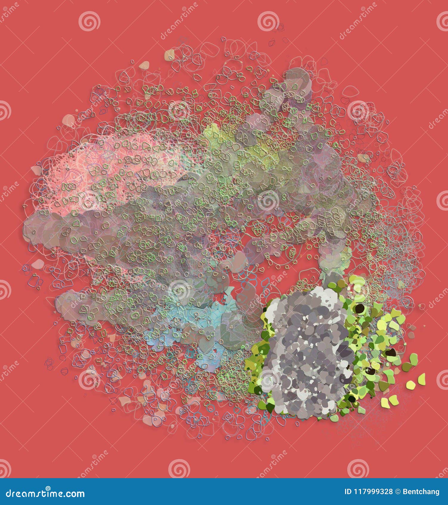 Artistic Blended Messy Shapes Background Pattern Abstract. Graphic ...