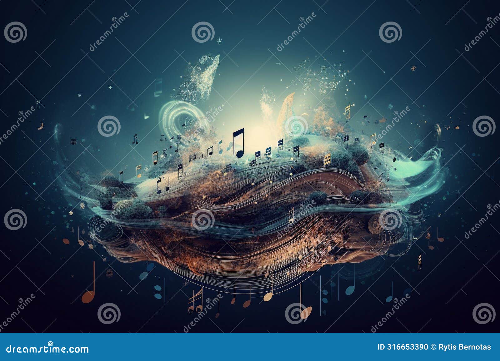 Abstract Music Concept Art stock illustration. Illustration of modern ...