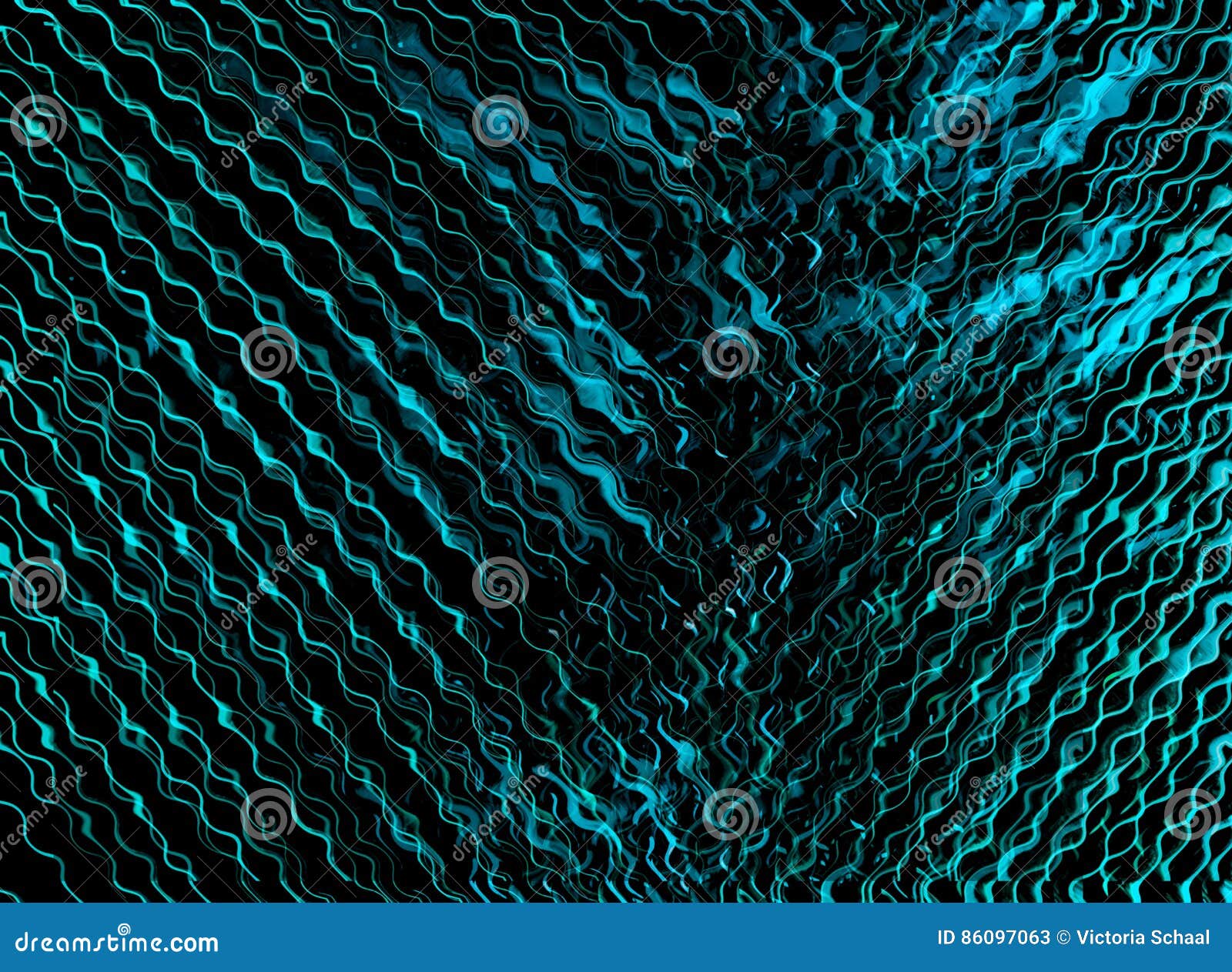 Artistic Blue Aqua Pattern on Black Stock Illustration - Illustration ...