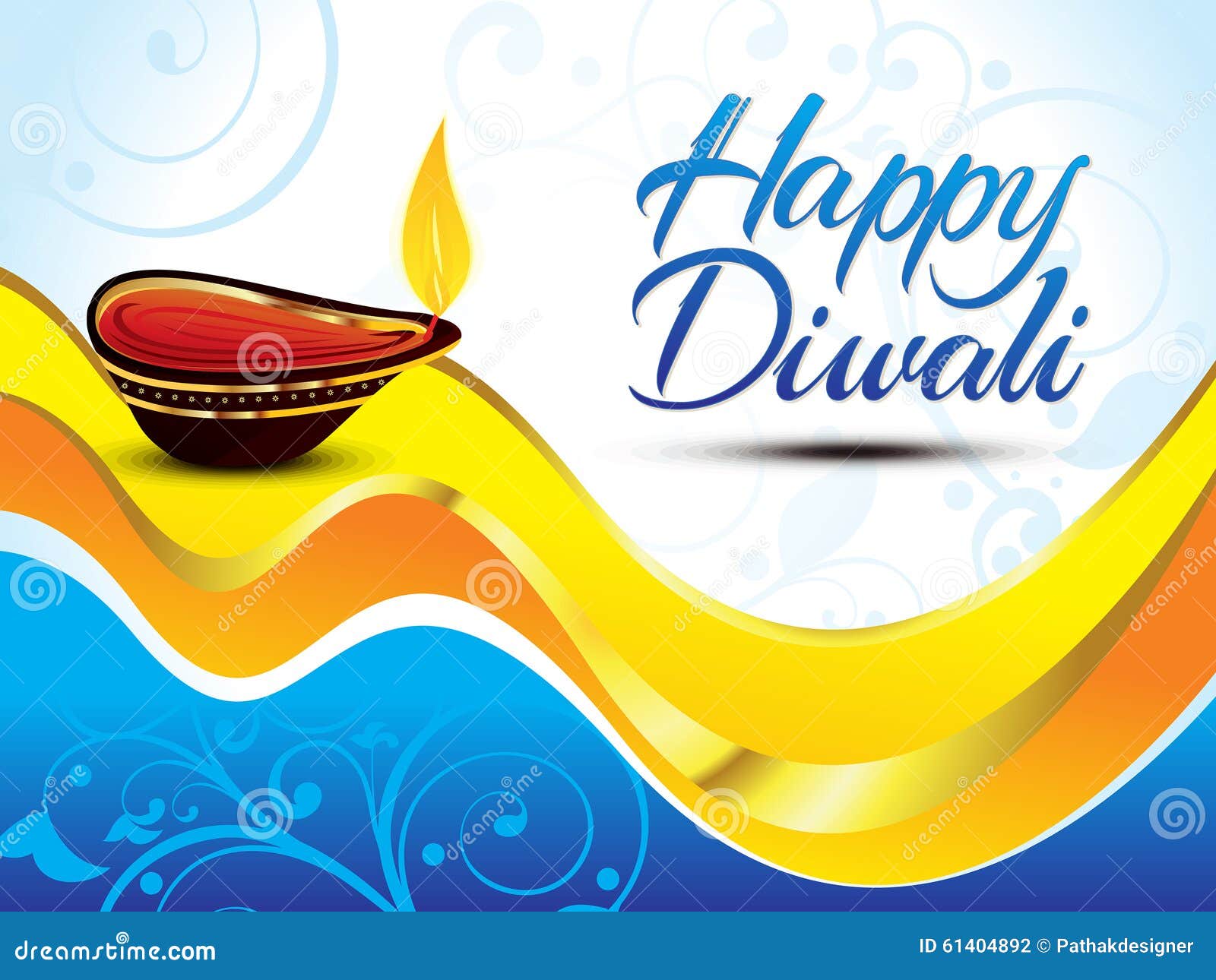 Artistic Blue Happy Diwali Background Stock Vector - Illustration of ...