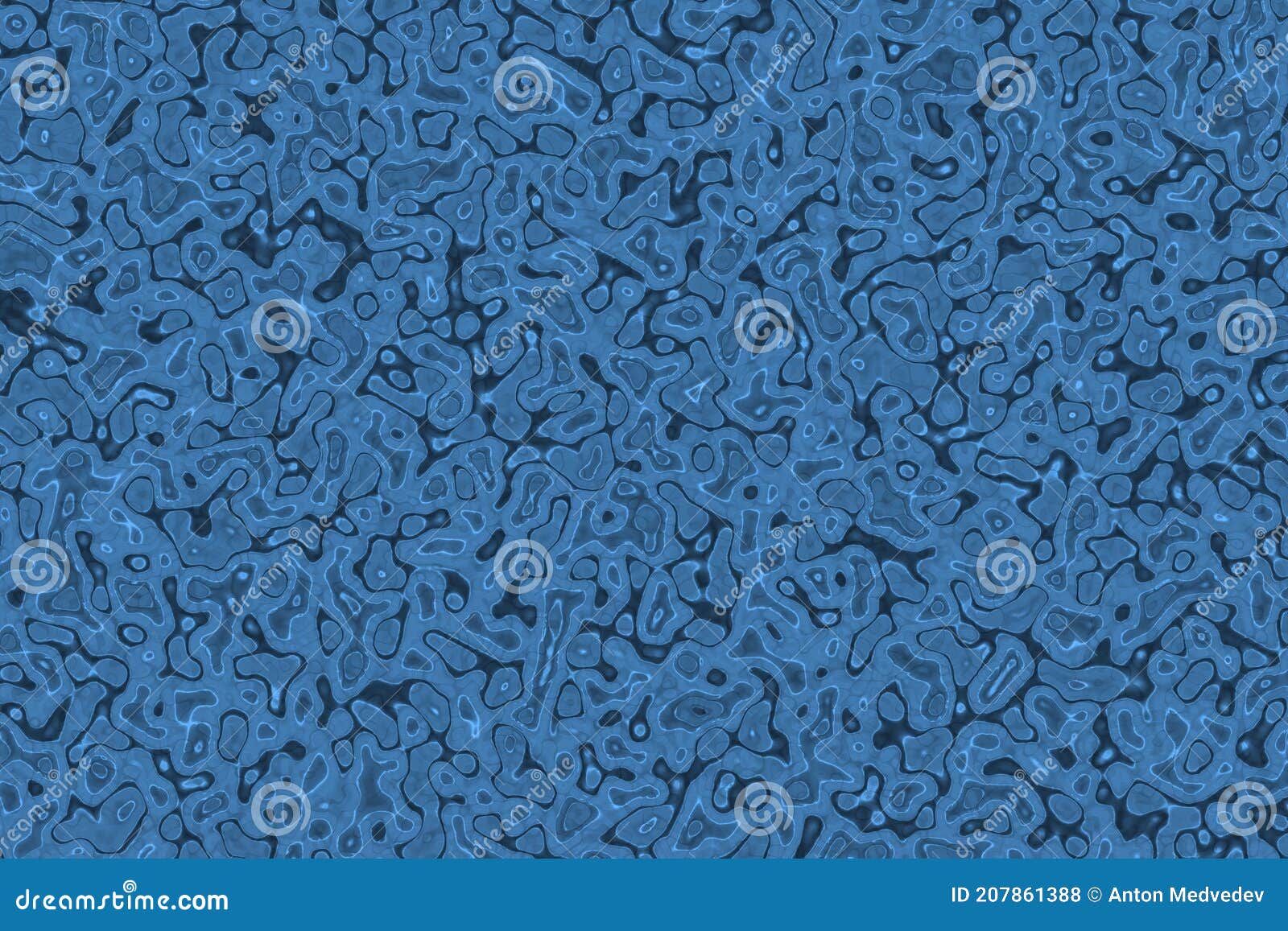 Artistic Blue Pattern with Round Forms Digital Art Background or ...