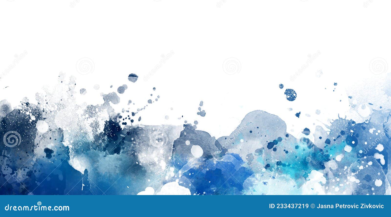Artistic Blue Watercolor Splash Effect Template Stock Illustration ...