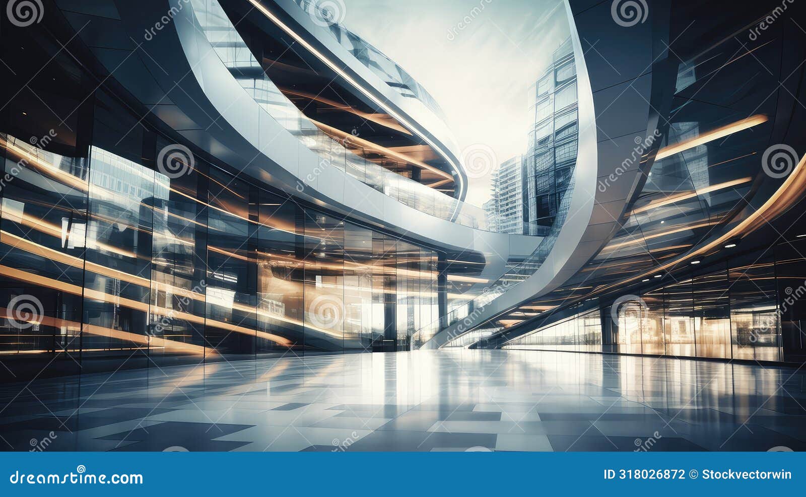 Artistic Blurred Building Interior Stock Illustration - Illustration of ...