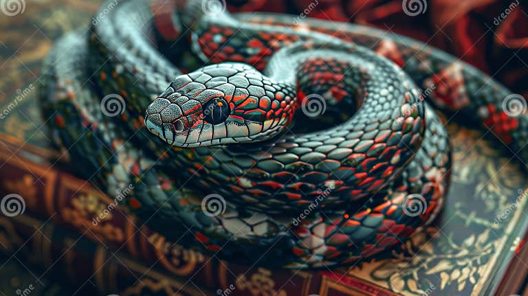 Artistic Book Cover Design Featuring a Dramatic Snake in Moebius Style ...