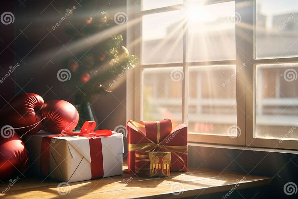 Artistic Boxing Day Scenes Featuring Light and Stock Illustration ...
