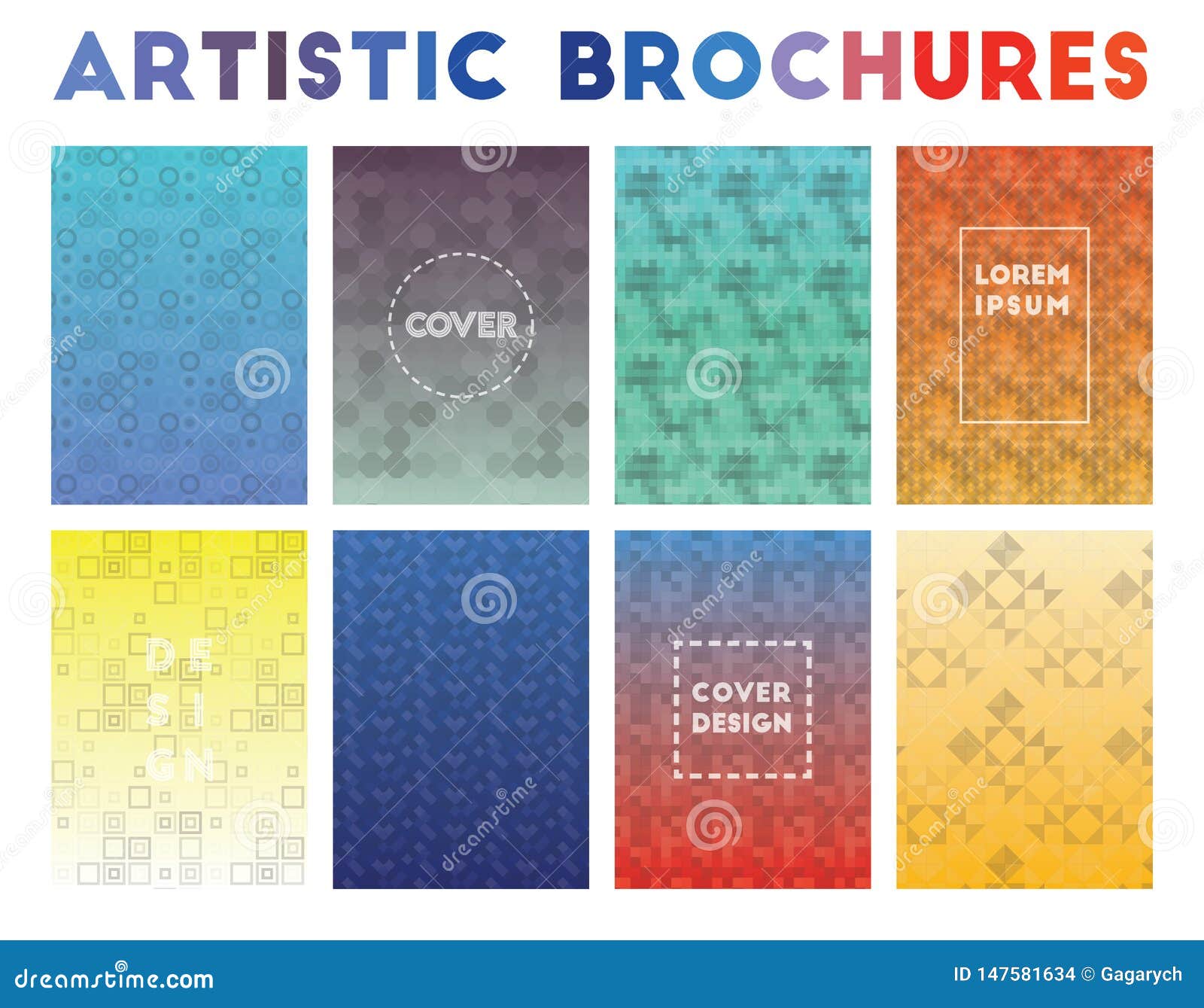 Artistic Brochures. Adorable Geometric Patterns Stock Vector ...