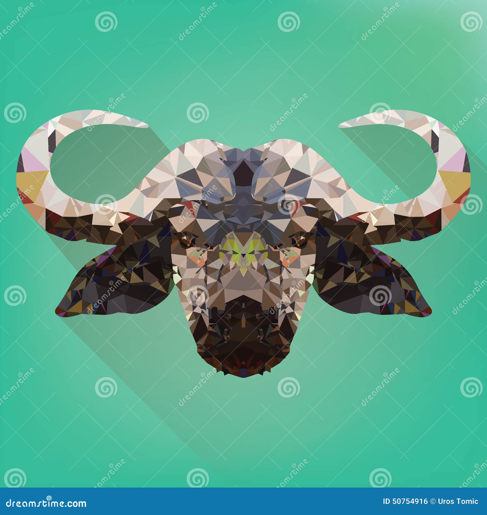 Artistic Buffalo Head Vector Design. Stock Vector - Illustration of ...