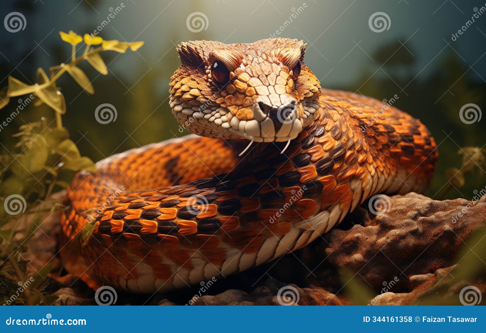 Artistic Bushmaster Snake on White Background Stock Photo - Image of ...