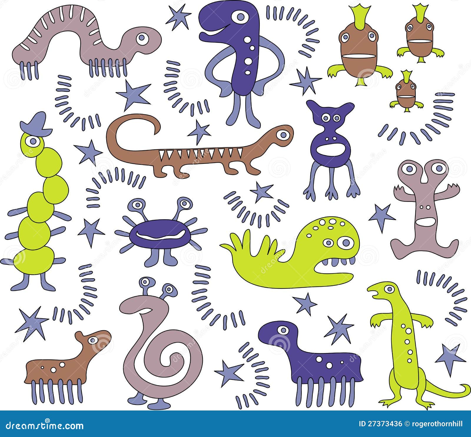Artistic Cartoon Creatures Vector Illustration | CartoonDealer.com ...
