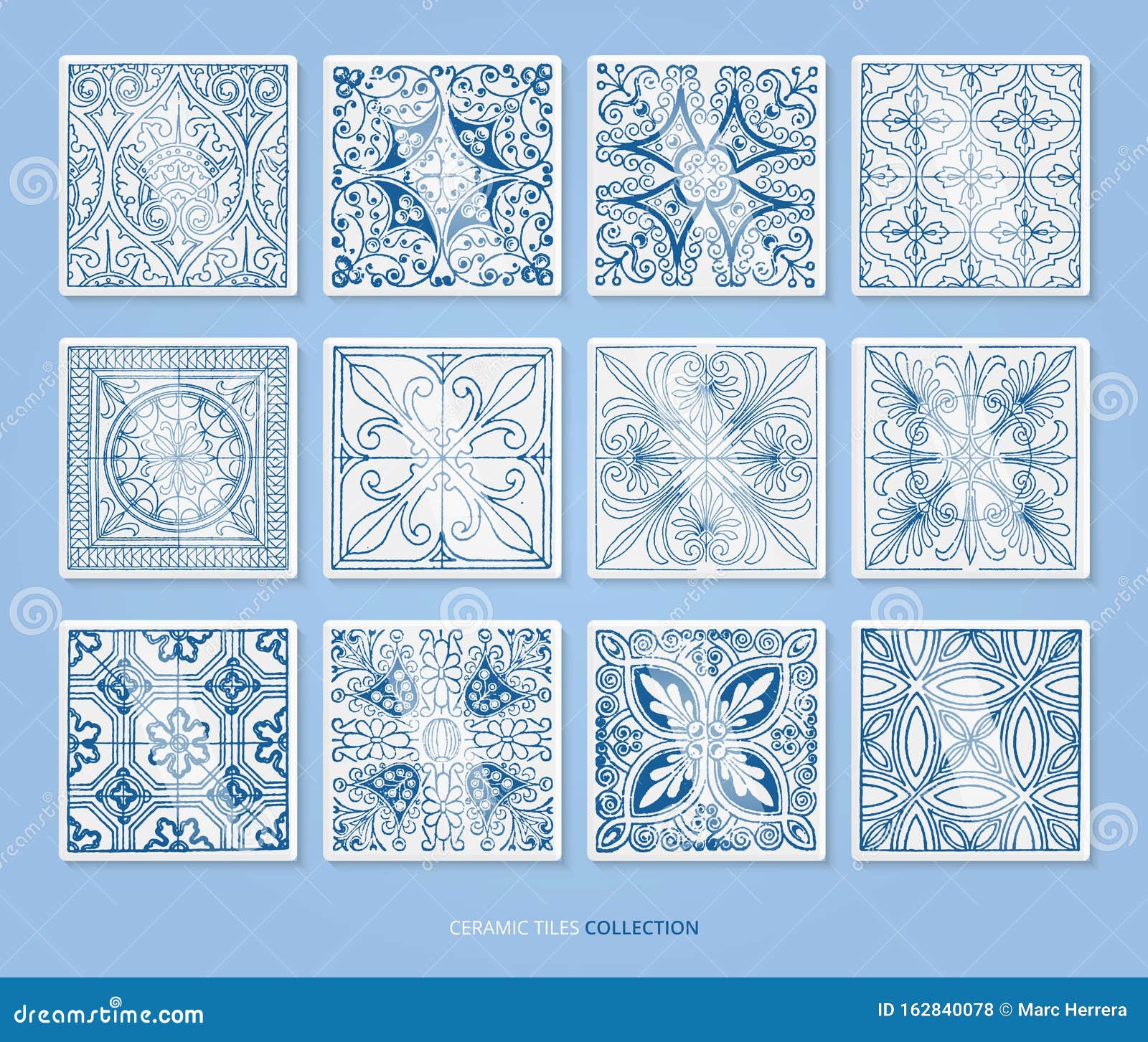 Artistic ceramic tiles set stock photo. Image of close - 162840078
