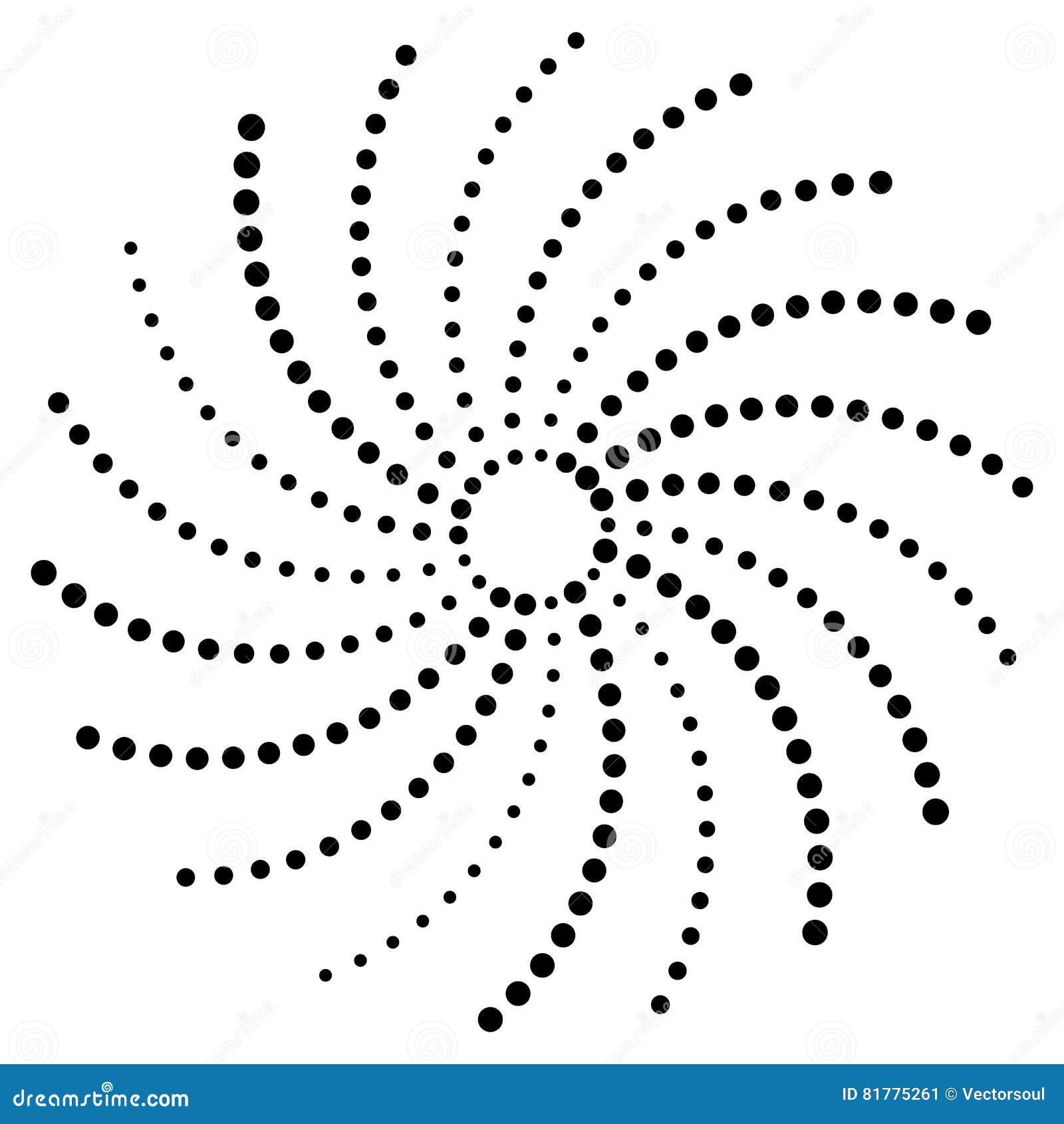 Artistic Circular Concentric Design Element with Random Dots. Do Stock ...