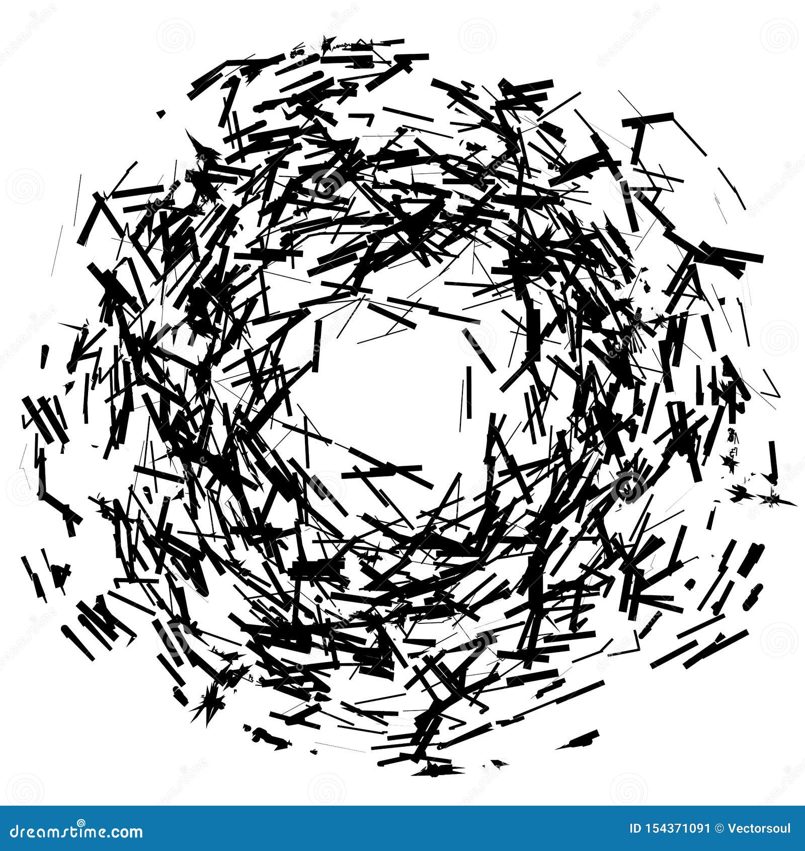 Artistic Circular Element / Circle Abstract Shape with Shattered Pieces ...