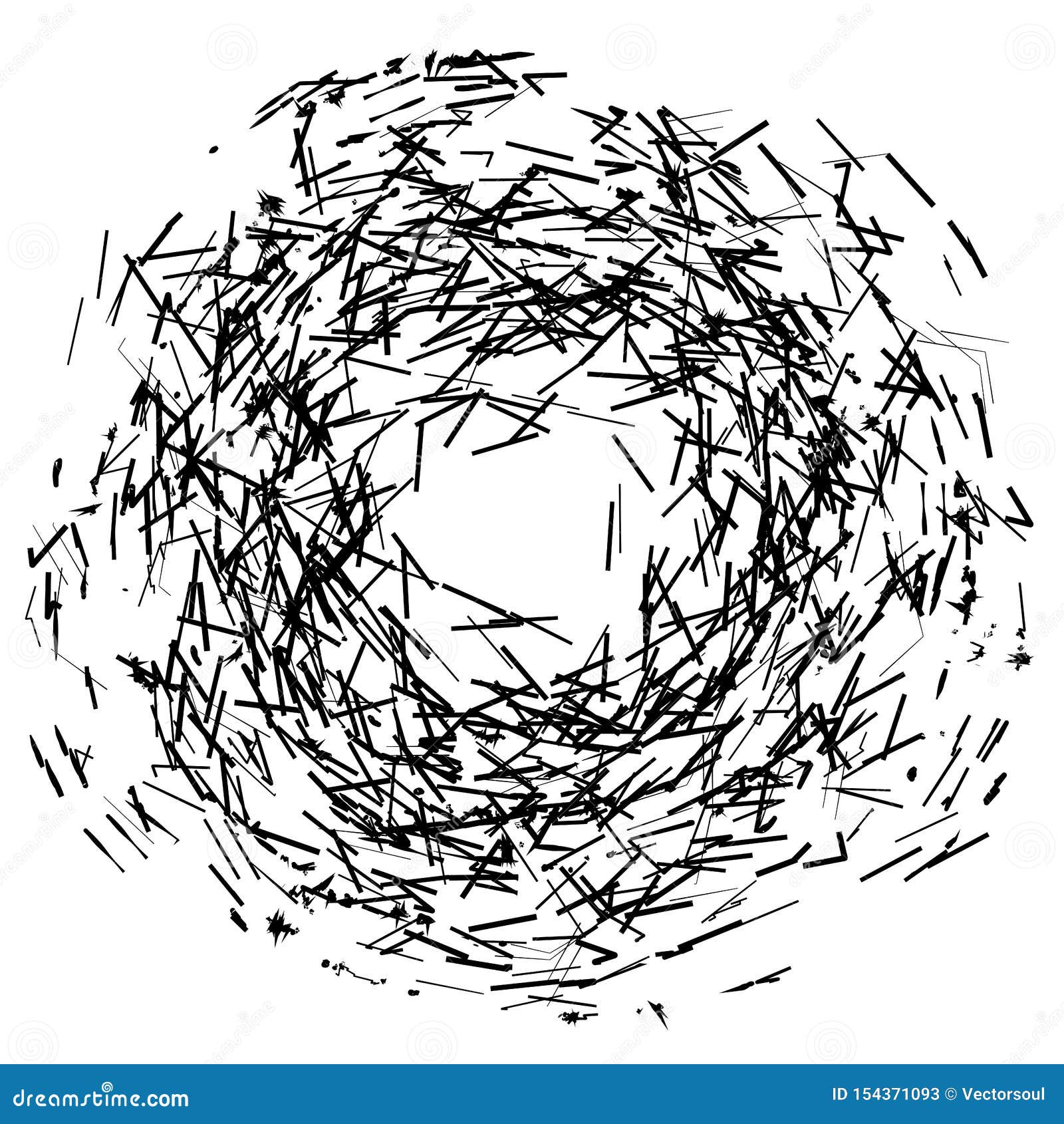 Artistic Circular Element / Circle Abstract Shape with Shattered Pieces ...