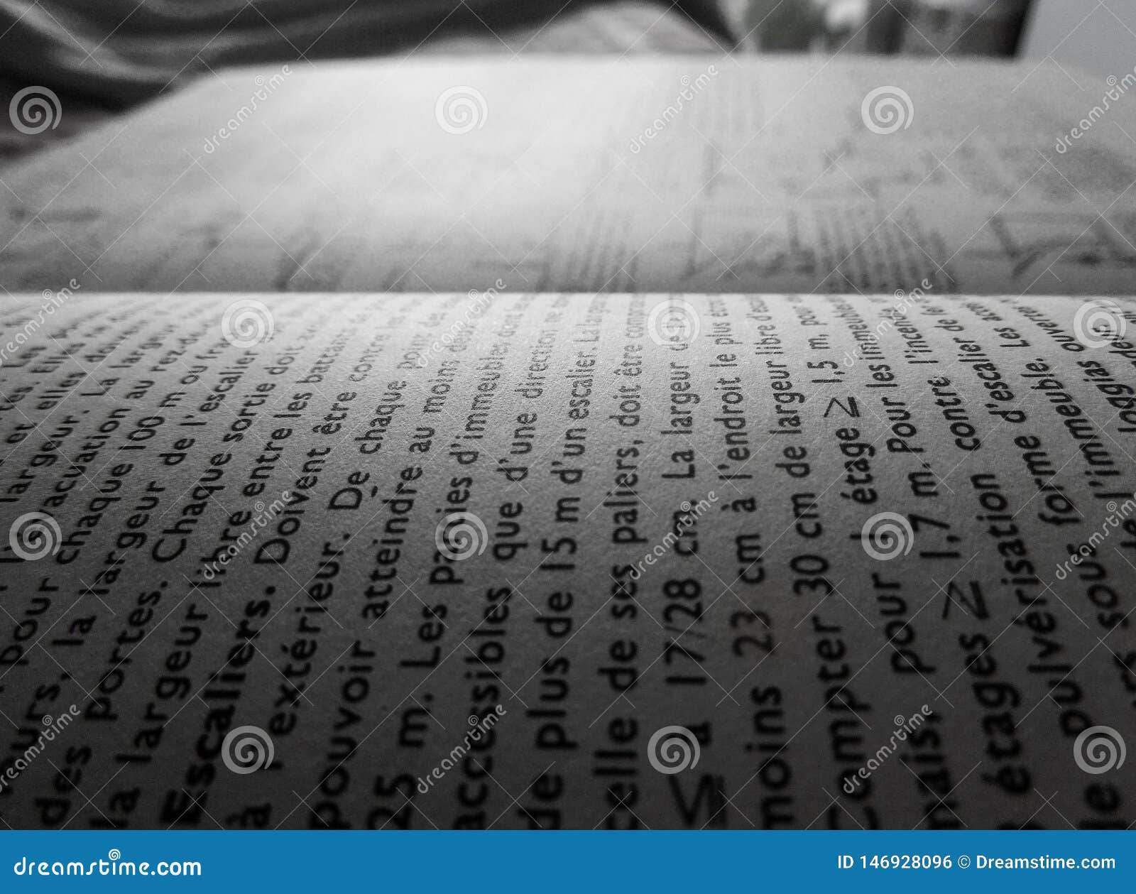 Close Up of Words on a Book with 1/3 Horizontal Composition Stock Photo ...