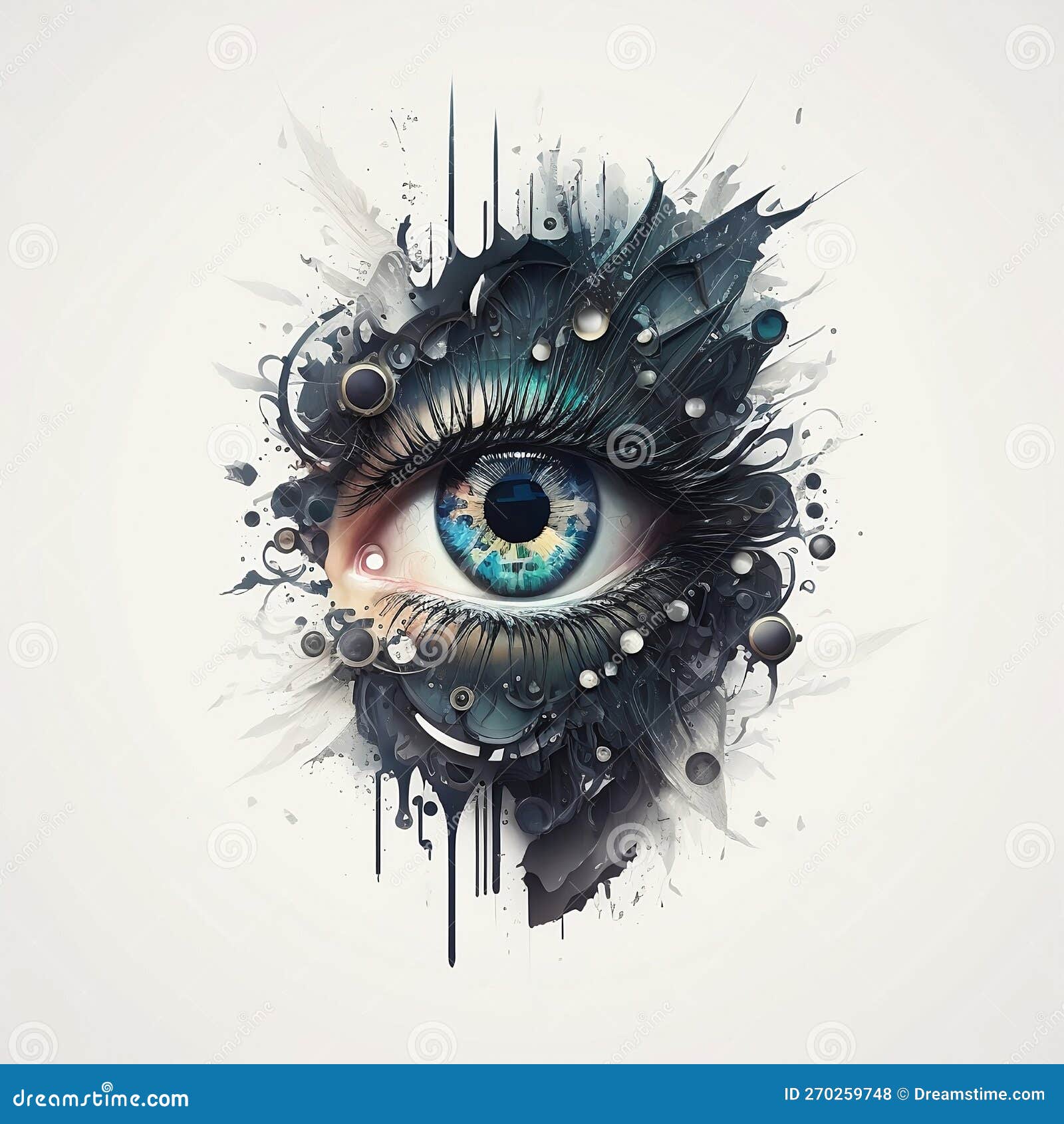 Artistic Closeup Painting of a Human Eye. Stock Illustration ...