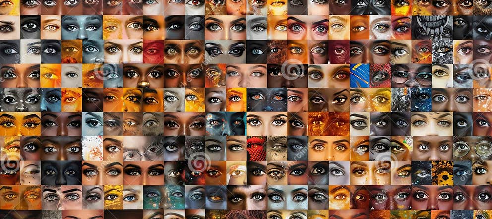 Artistic Collage Featuring a Multitude of Human Eyes in a Captivating ...